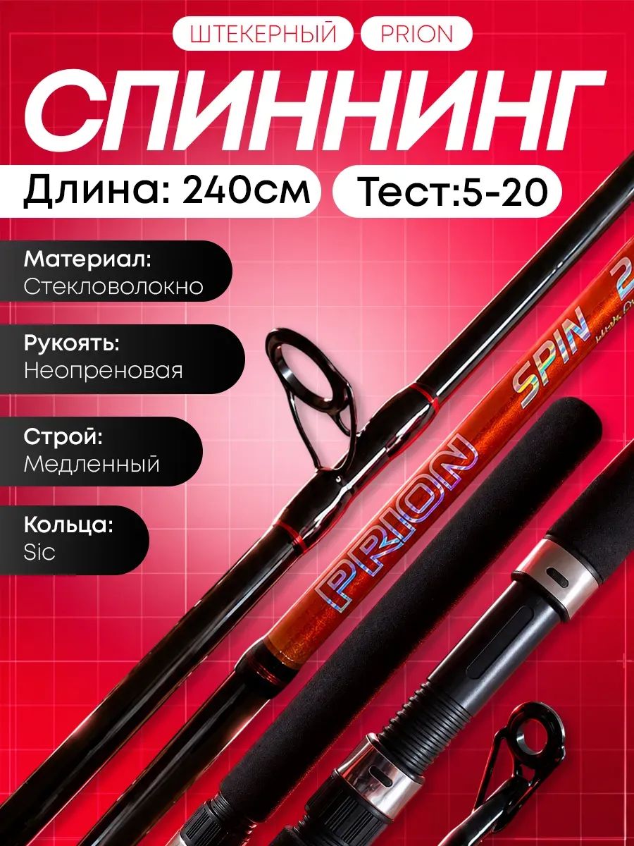 Спиннинг штекерный Prion 240см на щуку