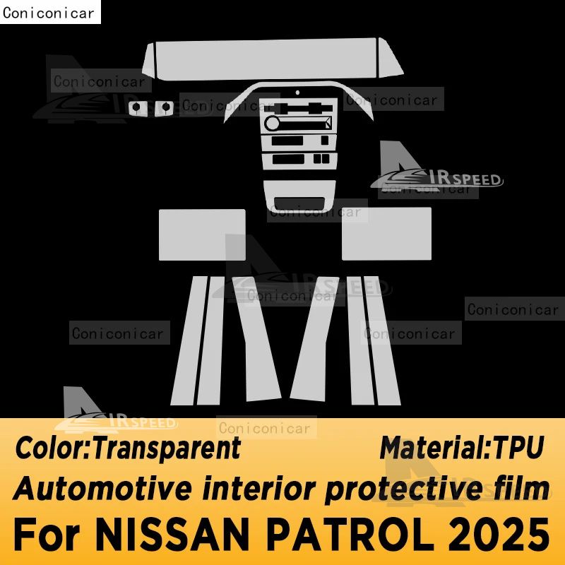 Для NISSAN PATROL 2025 Защитная пленка приборной панели и навигационной системы, автомобильный интерьер, TPU, антицарапинная.