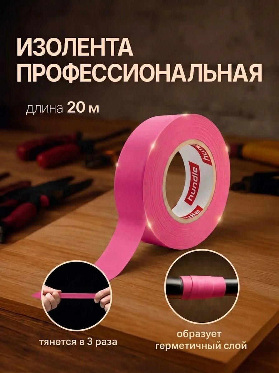Изолента 19мм x 20м (ПВХ) розовая