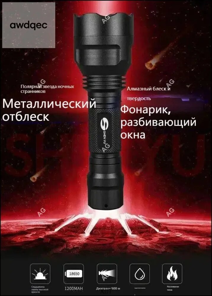 Фонарь-прожектор ShineFire SY1113, ручной, алюминиевый сплав, IP65, 350 люмен, 110г — фото 1