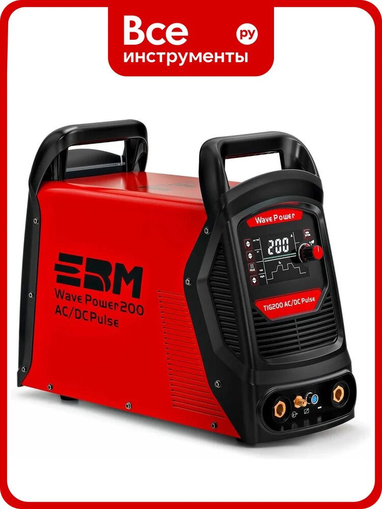 Аппарат сварочный в рабочей комплектации ЕВМ TIG WavePower 200 AC/DC Pulse LED дисплей 1507148