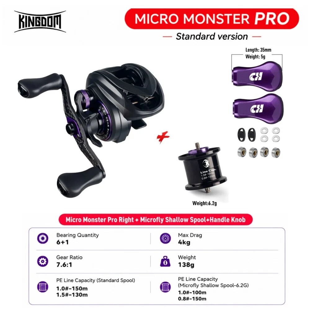 Рыболовная катушка Kingdom Micro Monster Pro Right