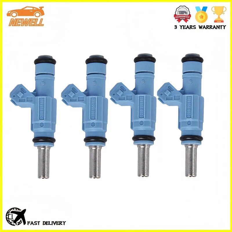 4 шт. 0280155892 06A906031J Топливные форсунки для Audi TT Quattro 1.8T Turbo Coupe 2000-2002 годов выпуска, двигатель AMU EA827, распылитель топлива