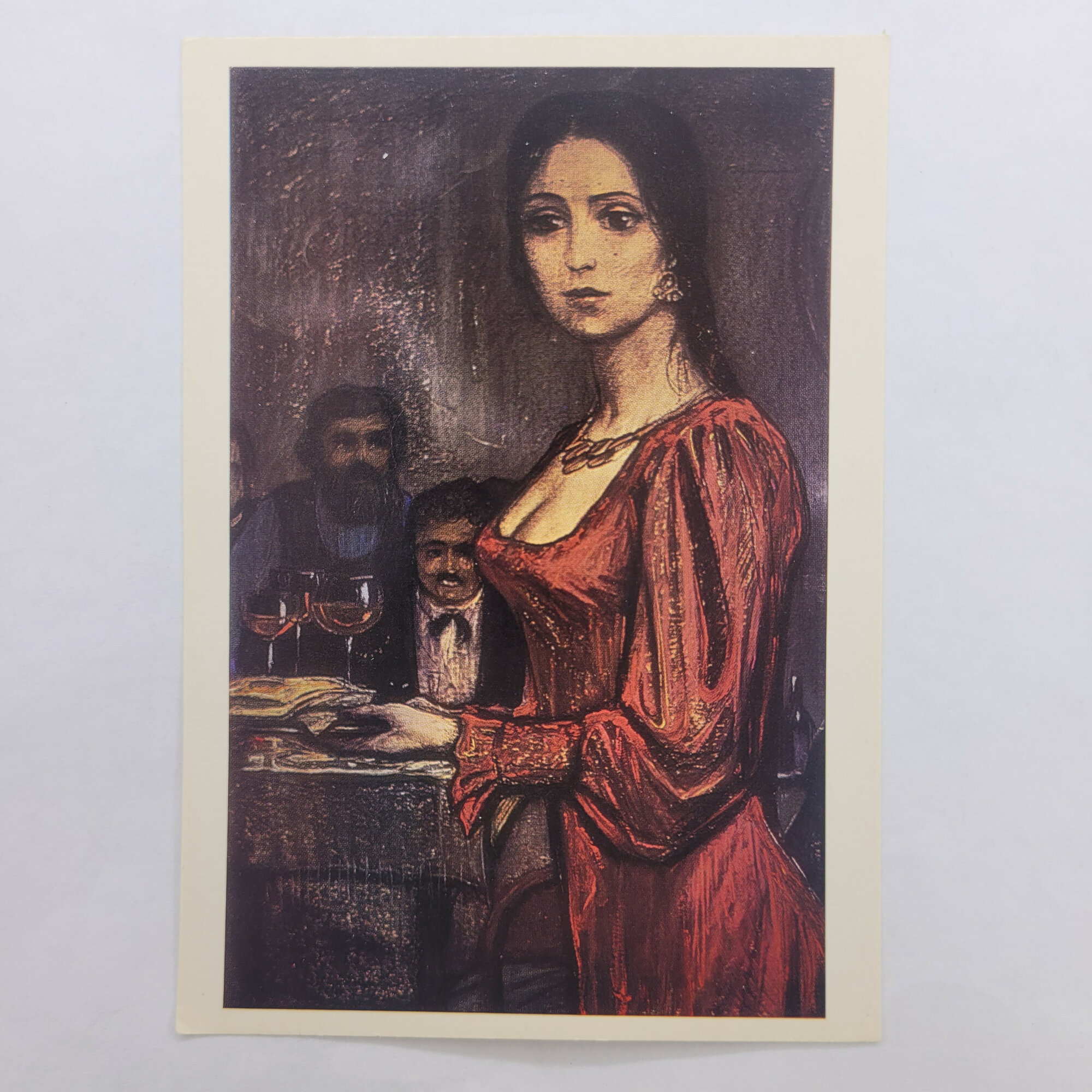 Открытка советская СССР. И. Глазунов, иллюстрация к Очарованному страннику, портрет. винтаж