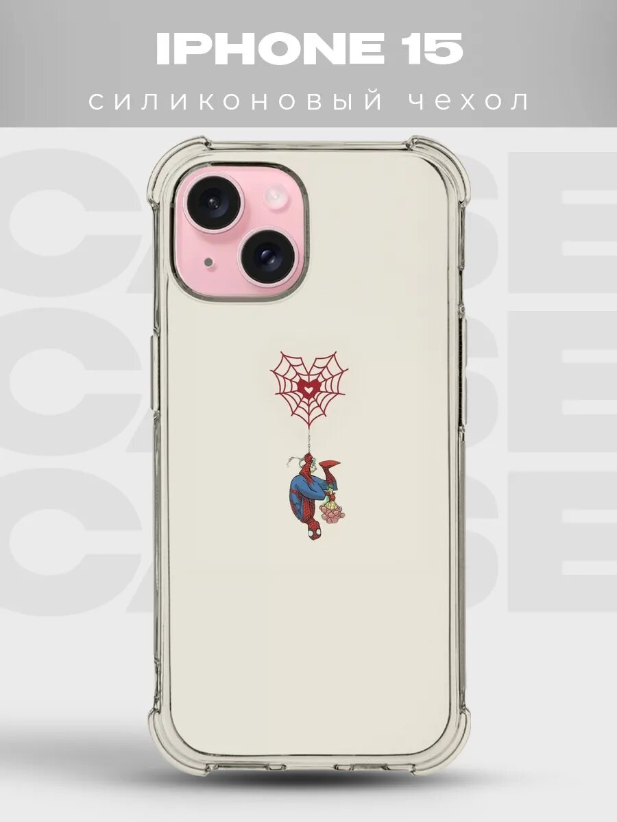 Чехол на iPhone 15 Человек-паук марвел spiderman комикс