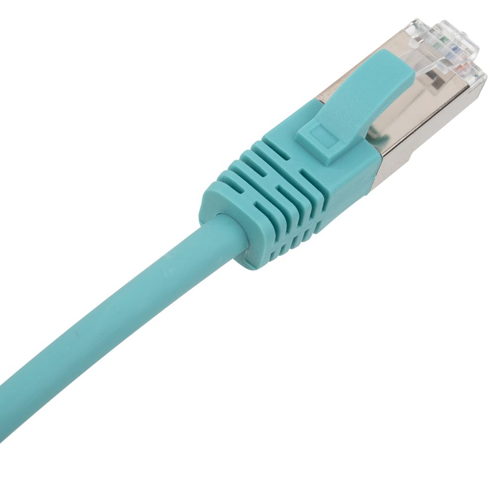 Патч-корд медный экранированный RJ45, 5 метров, SUPRLAN FTP Cat.6А 4х2 26AWG, Золотое напыление 50мкд, Цвет-ментол, Интернет lan-кабель