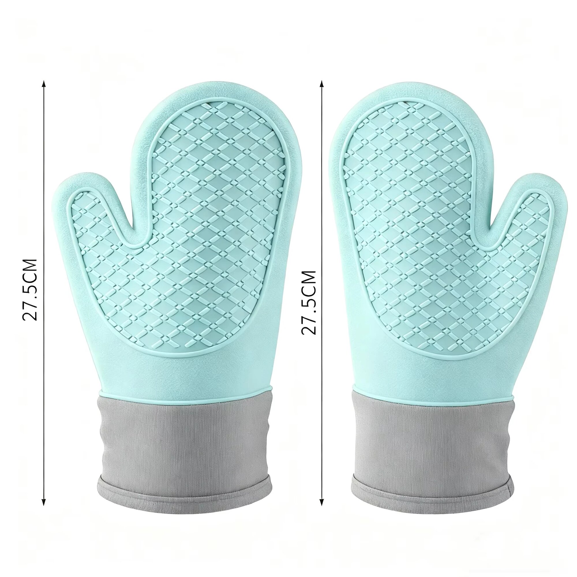 Термостойкие кухонные перчатки из силикона (пара) 2pcs blue