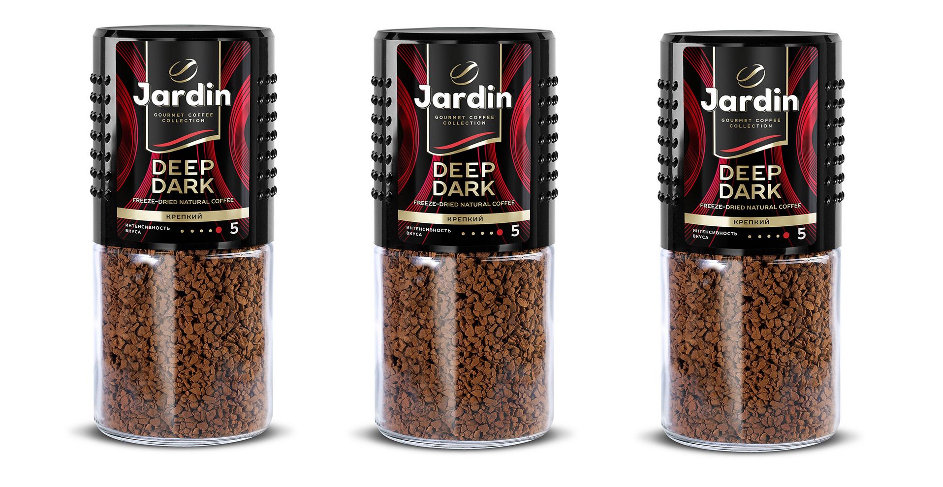 Jardin кофе растворимый сублимированный Deep Dark, ст/б, 180 гр - 3 штуки
