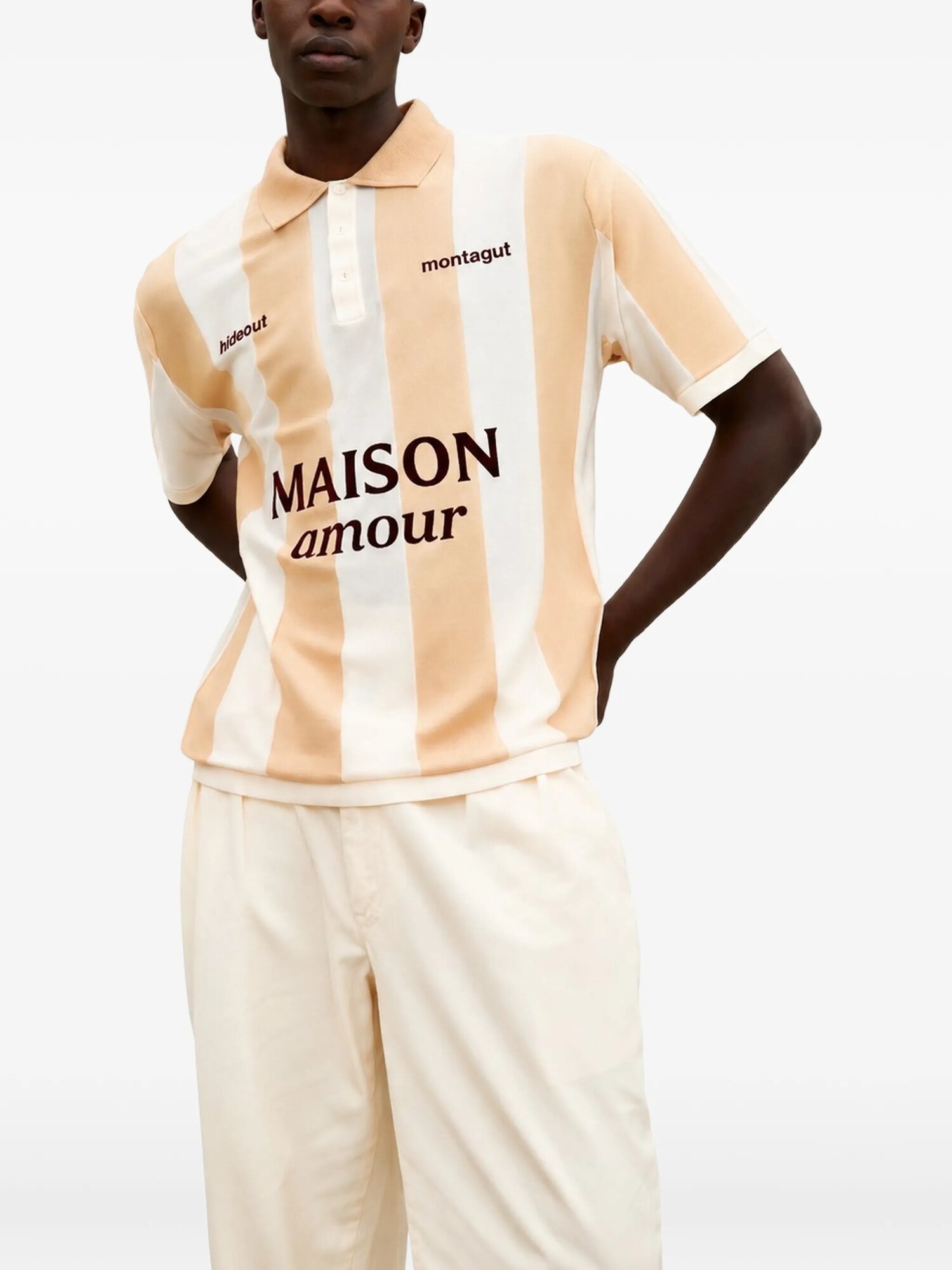 Рубашка Hideout X Maison Montagut Chicago Fil Lumière® striped polo shirt