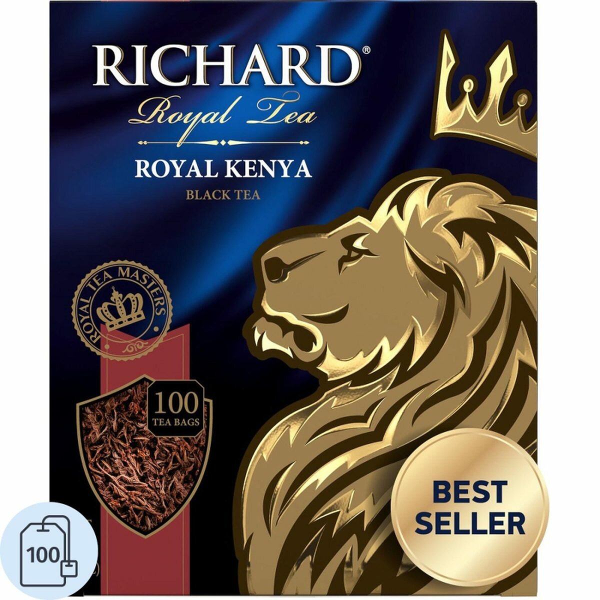 Чай Richard Royal Kenya, черный, 100 пакетиков по 2г (100438), 6шт.