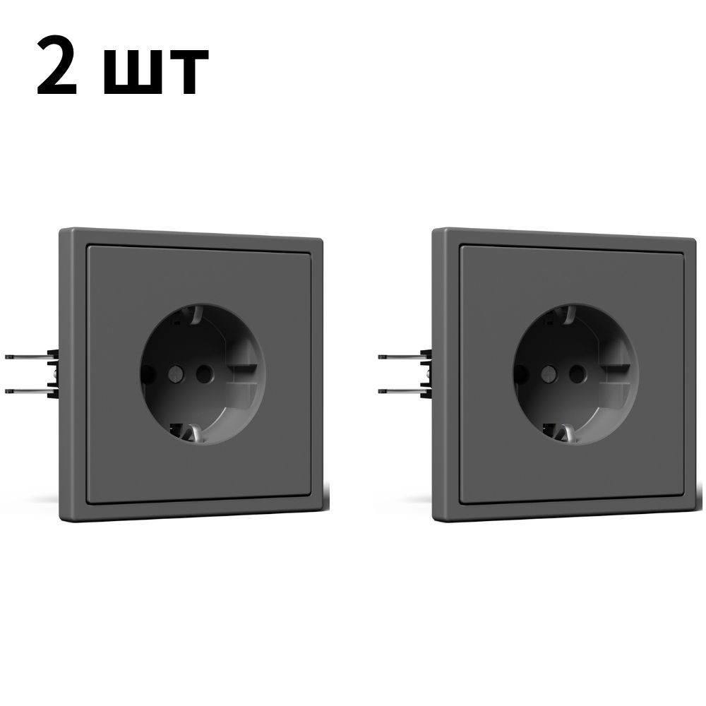 Розетка BSEED одинарная 1 пост, Настенный розетка с когтями,16А 250В, PC рамка,2шт