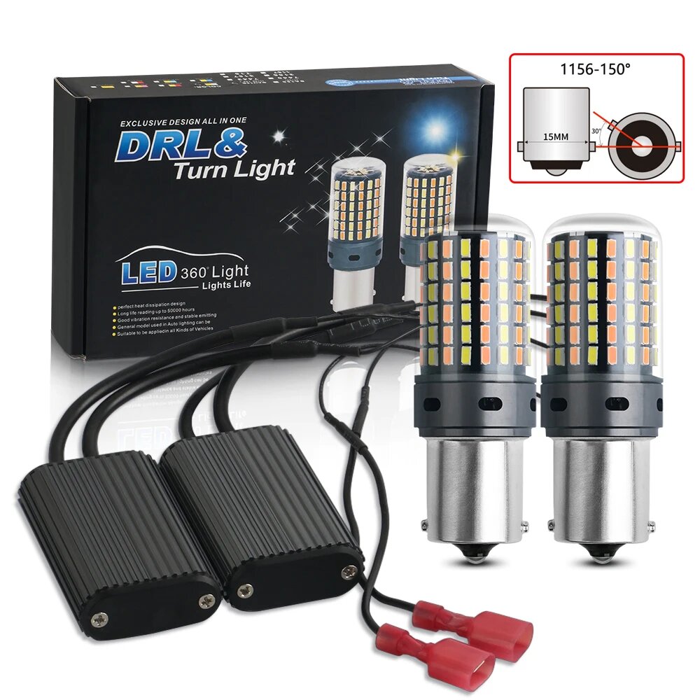 2 шт. 1156 BA15S P21W BAU15S PY21W Canbus без ошибок LED-лампы 7440 W21W T20 для 1156 BAU15S PY21W