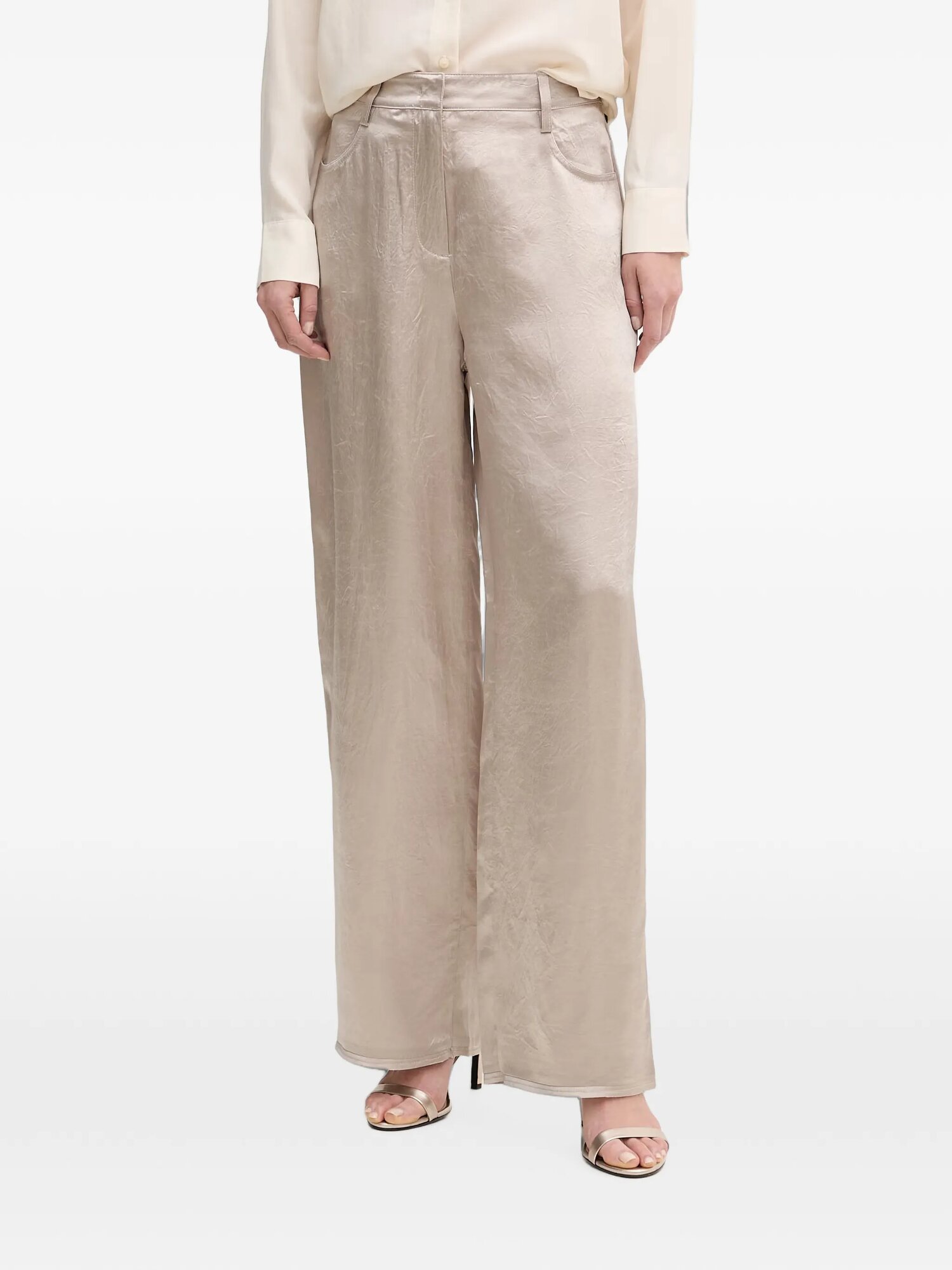 Брюки Sisley Crinkled palazzo pants