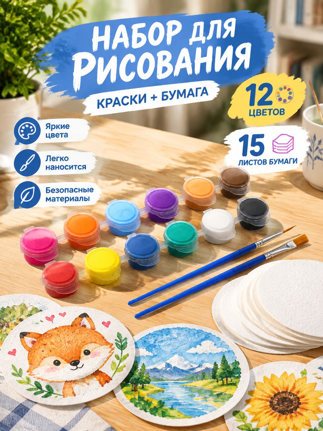 Бумага для рисования, 15 лист, шт, Артикул: 5850917742, Цвет: Разноцветный