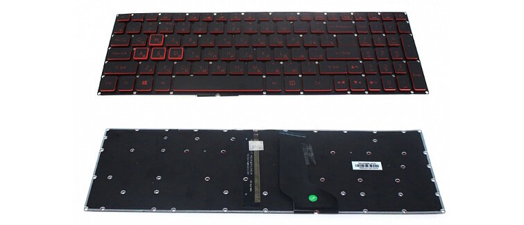 Клавиатура для ноутбука Acer Aspire VX5-591G, VX5-591, VX15, VN7-593 черная, с подсветкой