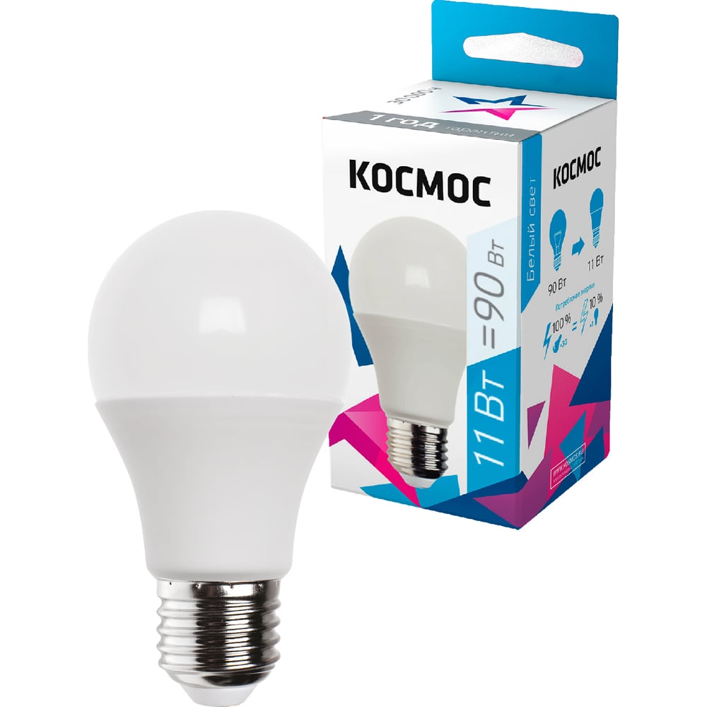Светодиодная лампа космос LED A60 11Вт 220В E27 4500К 441266 LkecLED11wA60E2745