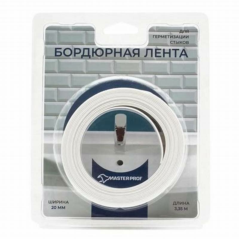 Лента бордюрная-герметик, 20 × 20 мм, 3,35 м, белая