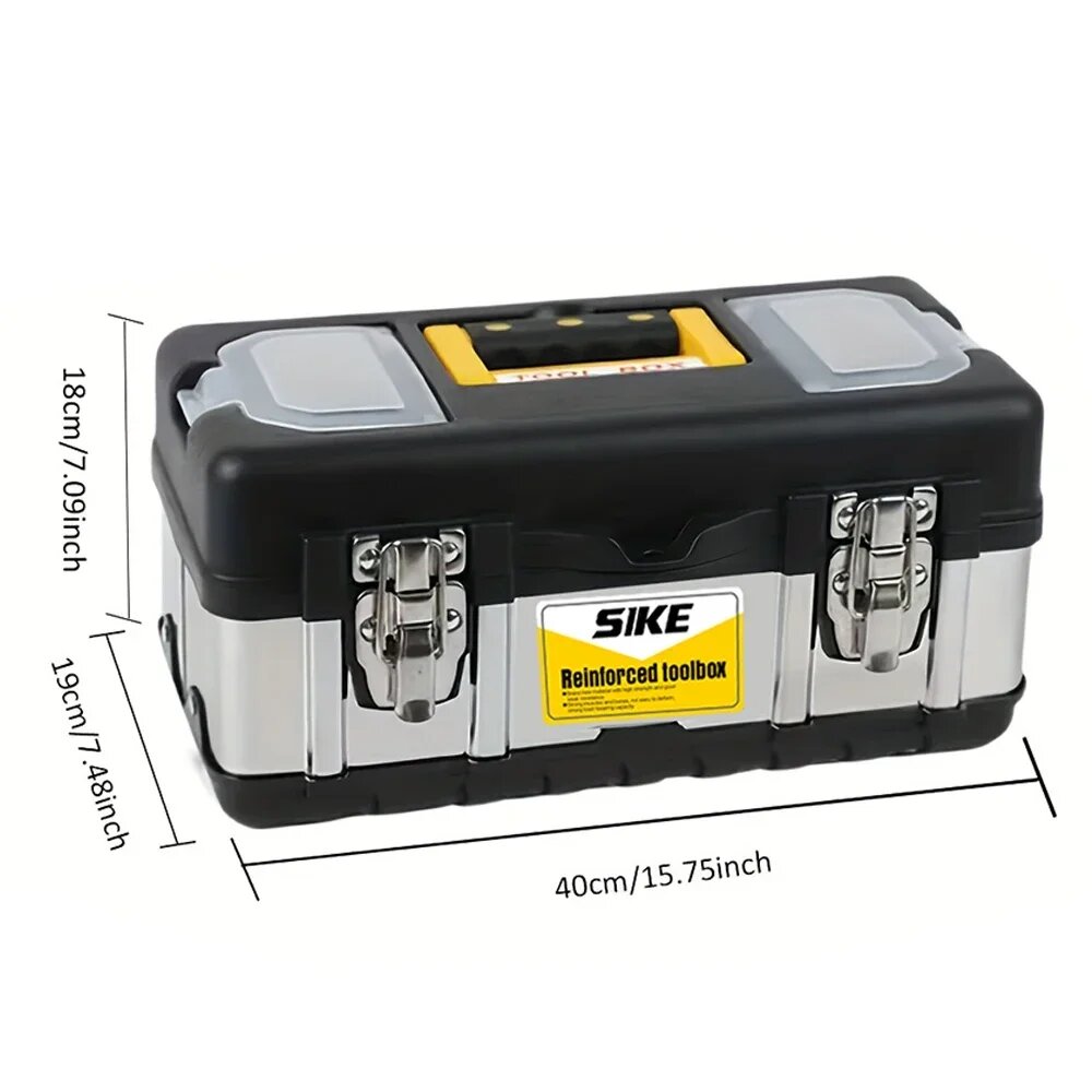 Переносимый домашний хранилище-бокс Thickened Double Layer Stainless Steel Anti Fall Multifunctional Tool Case