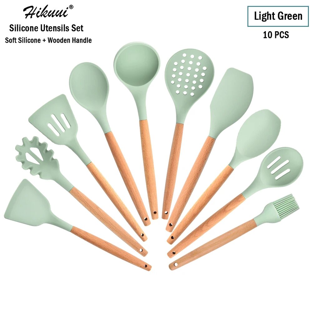 Набор кухонных инструментов HIKUUI, 10 шт, Light Green