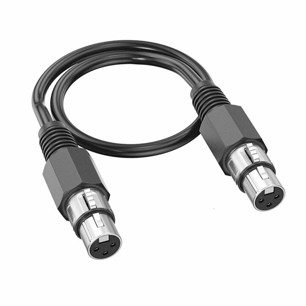 Кабель XLR 3-pin мама-мама, 30см-10м, Черный - 30cm