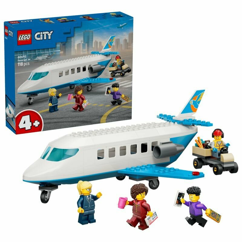 Конструктор LEGO CITY - Пассажирский самолет, 118 эл. - Лего сити 60492