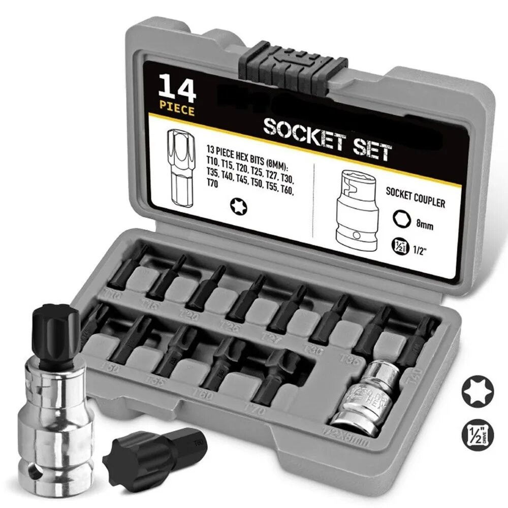 Набор головок Torx T10-T70 с битами 1/2 дюйма (отвертка)