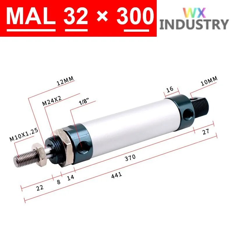 Пневмоцилиндр MAL 32X300, ход поршня 300 мм