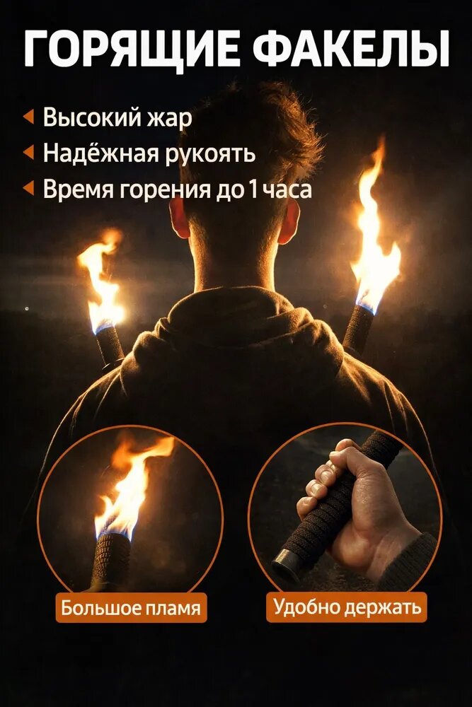 Бамбуковый факел с восковым покрытием 45 см, водостойкий уличный факел для кемпинга, костра, свадеб и праздников, время горения 65 минут