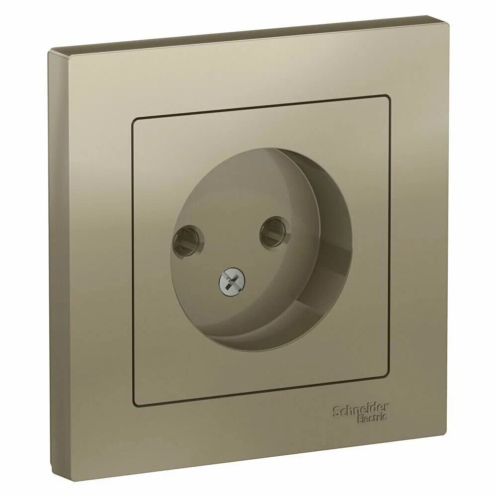 Розетка одинарная без заземления Systeme (Schneider) Electric AtlasDesign 16А шампань ATN000540 комплект 2шт.