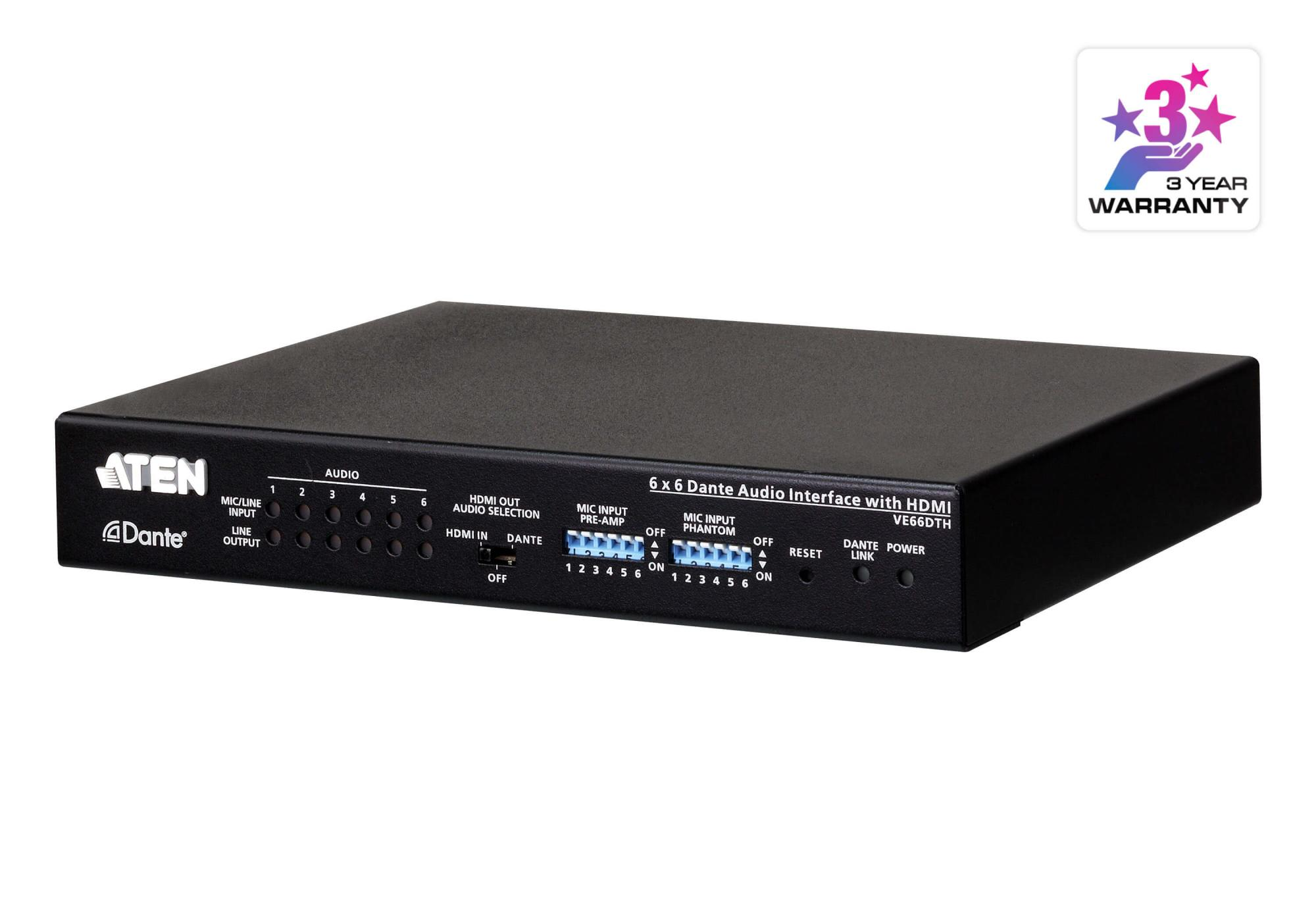 ATEN VE66DTH - 6 x 6 звуковой интерфейс Dante с HDMI