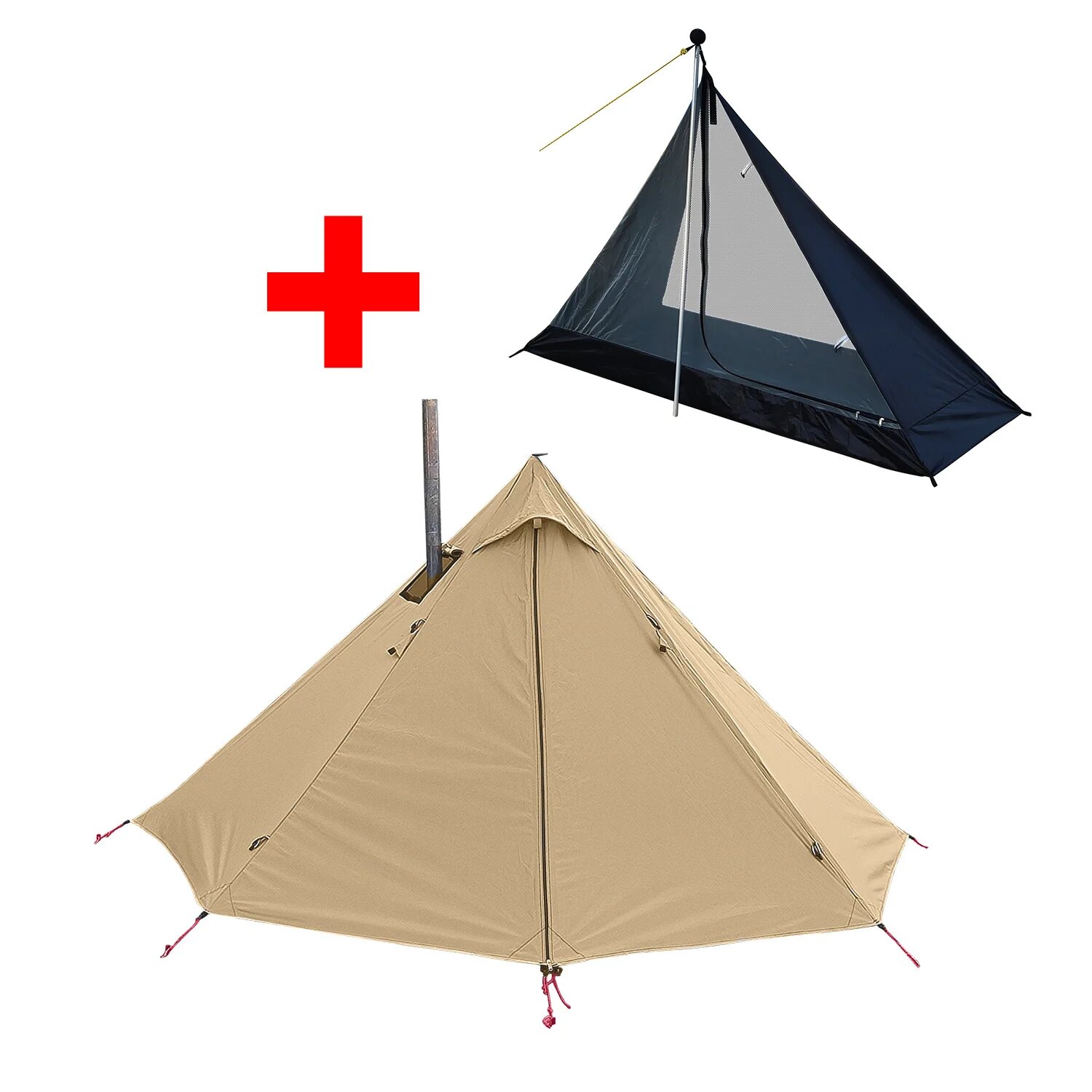 Палатка для кемпинга 1 чел. Khaki tent full set