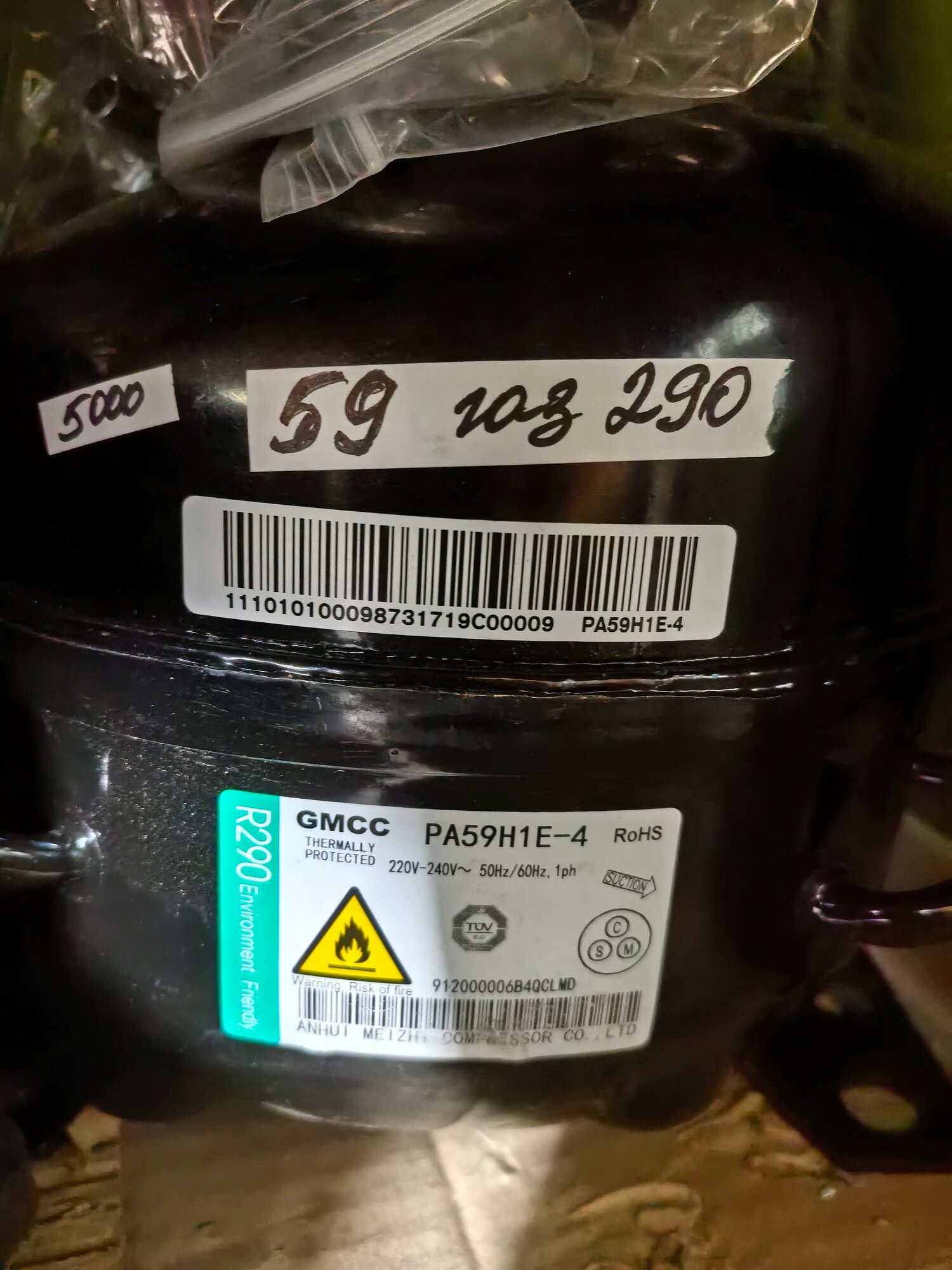 Компрессор GMCC Toshiba PA59HE-4 LBP, для холодильников, 255 Вт, R290, ORIGINAL