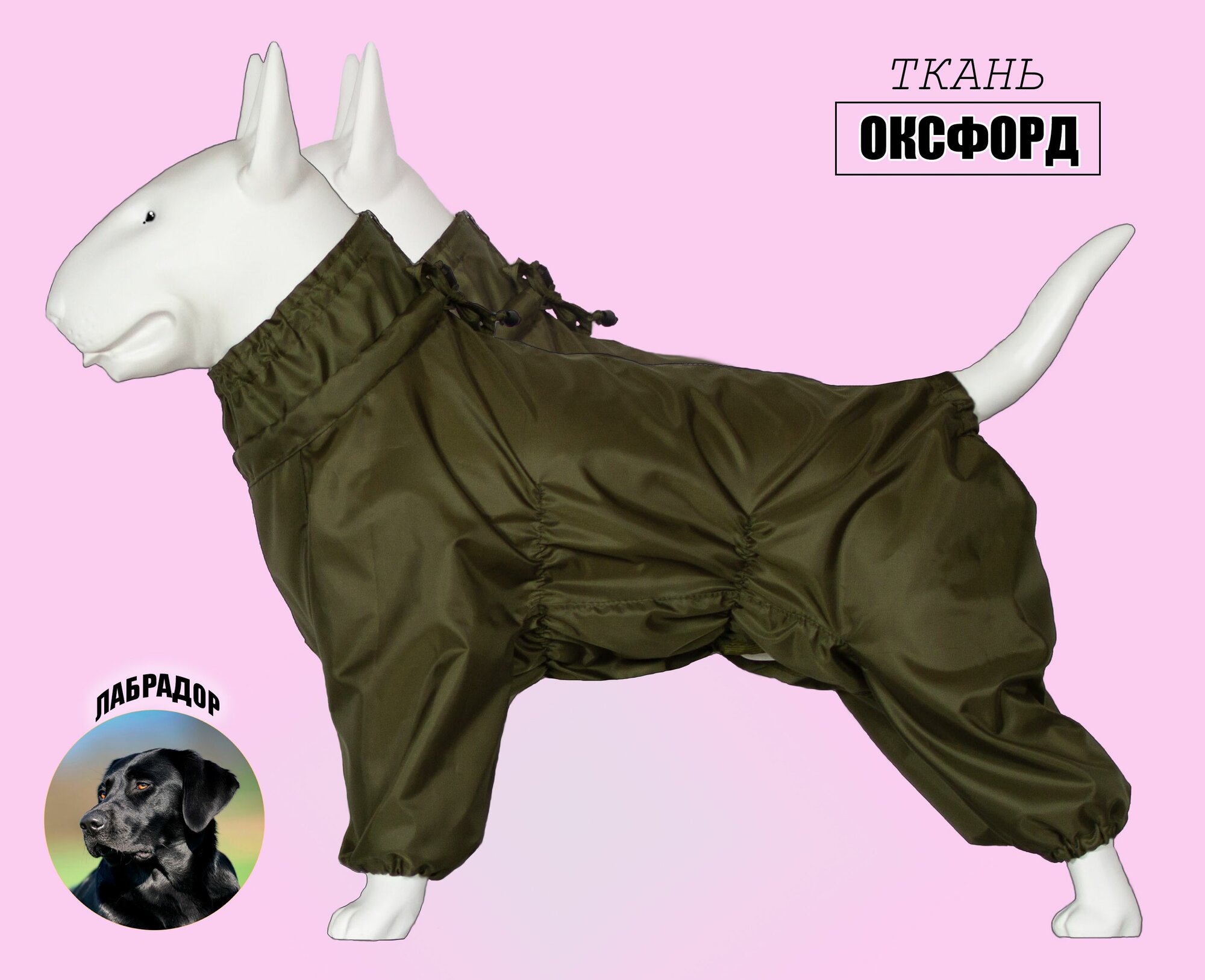 Дождевик повышенной прочности. Лабрадор, кобель, цвет хаки
