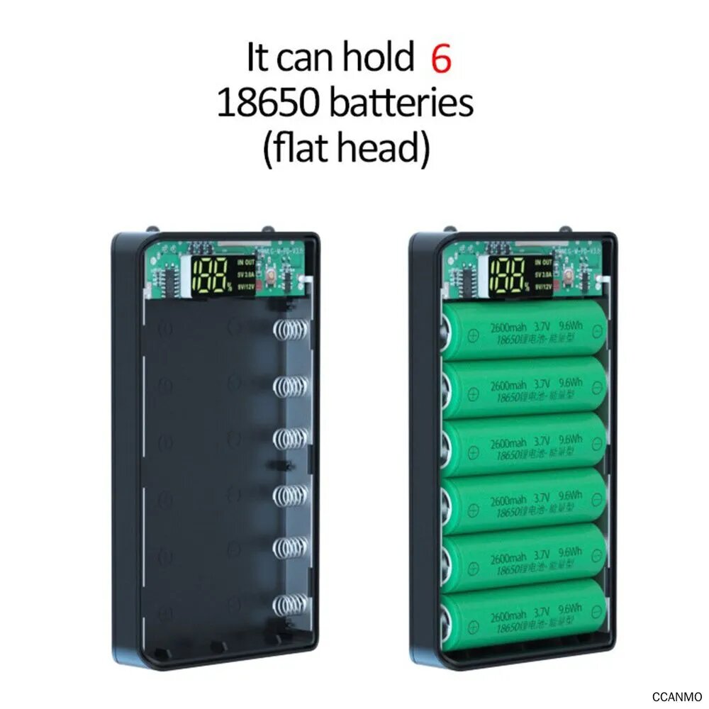 6X18650 Зарядное устройство для аккумулятора Power Bank Case 18650