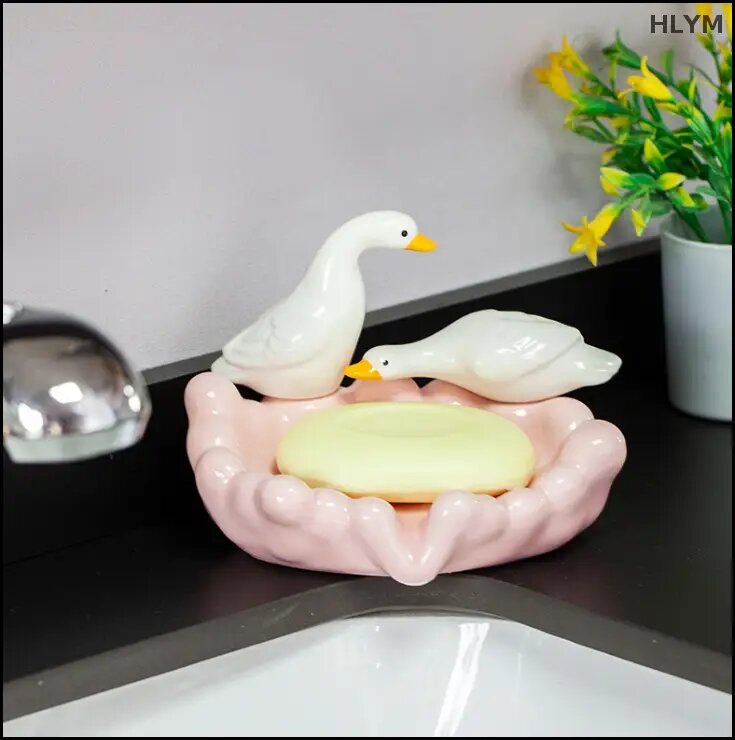 Мыльница MyPads, керамика, с водостоком, для ванной комнаты и кухни