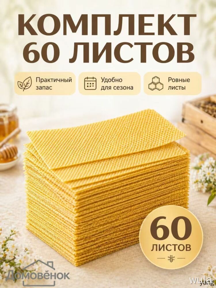 Натуральный пчелиный воск 5 кг Для пчеловодства и изготовления свечей 60 листов