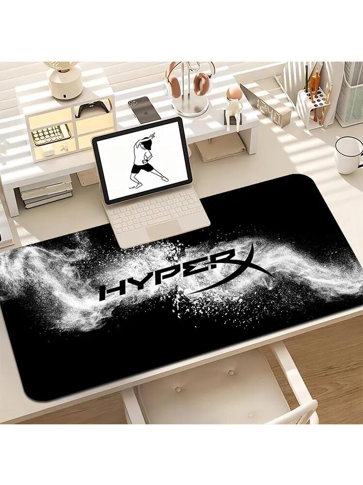 HyperX Коврик для мыши, XL, черный матовый, белый