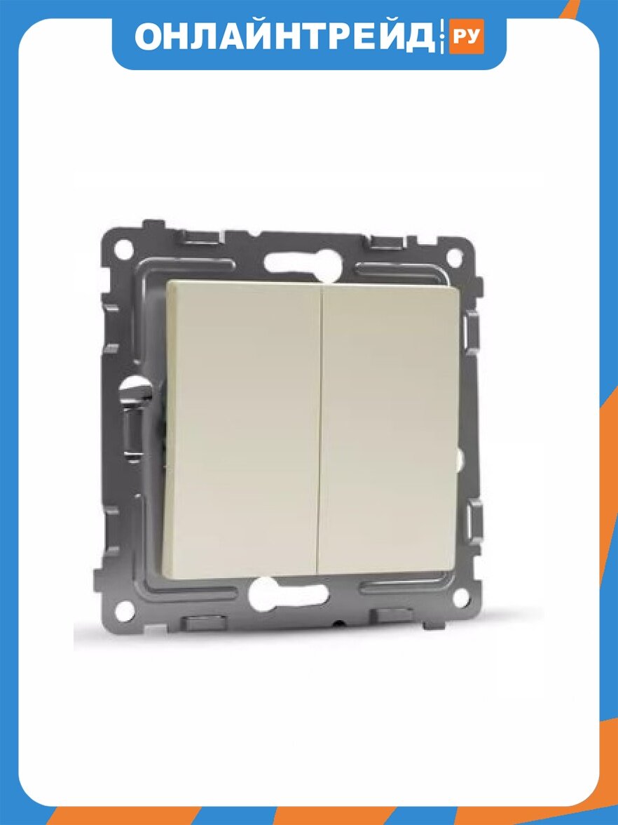 Выключатель Tokov Electric 2-кл. СП Pixel 10А IP20 механизм беж, TKE-PX-V2-C02