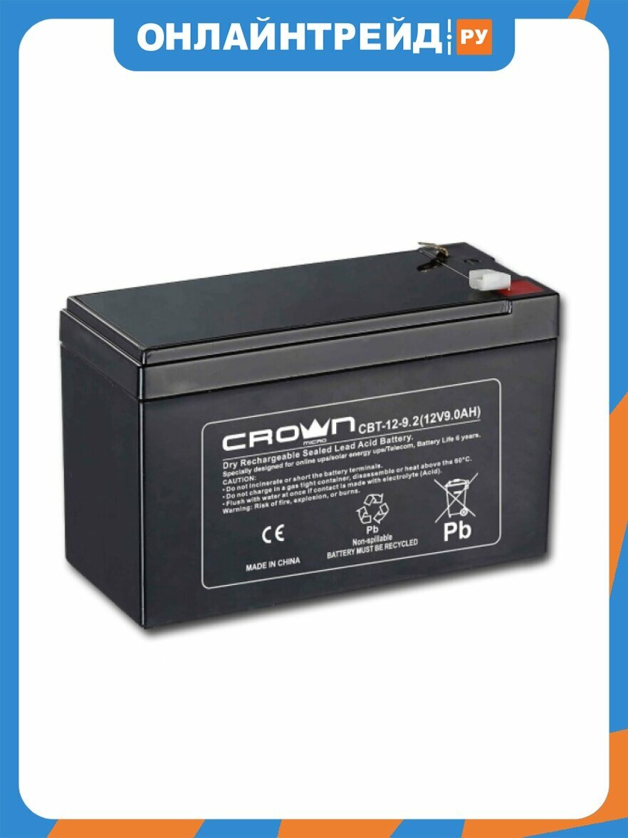 Аккумулятор для ИБП Crown Micro CBT-12-9.2