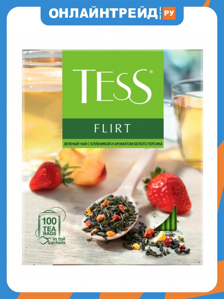 Чай Tess Flirt зеленый с добавками, 100 пакетиков