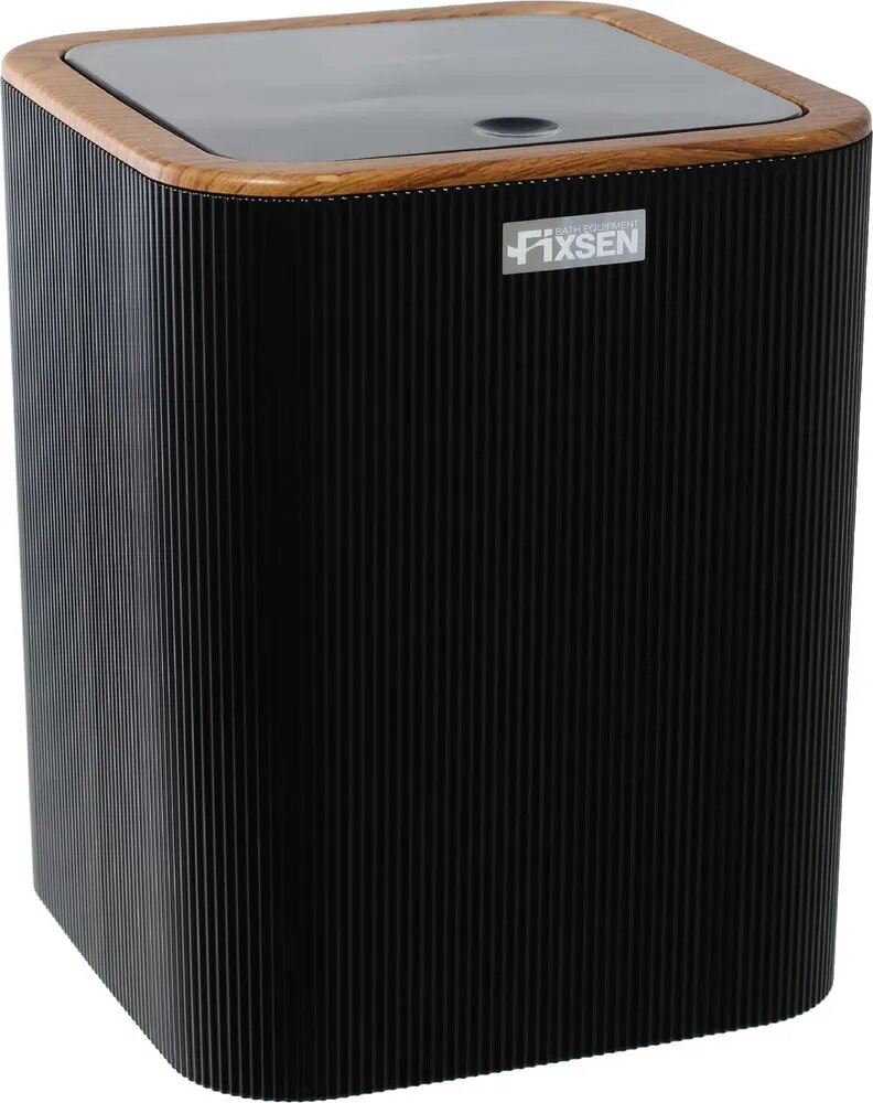 Мусорное ведро Fixsen Black Wood FX-401-6 прямоугольное, для ванной, черное