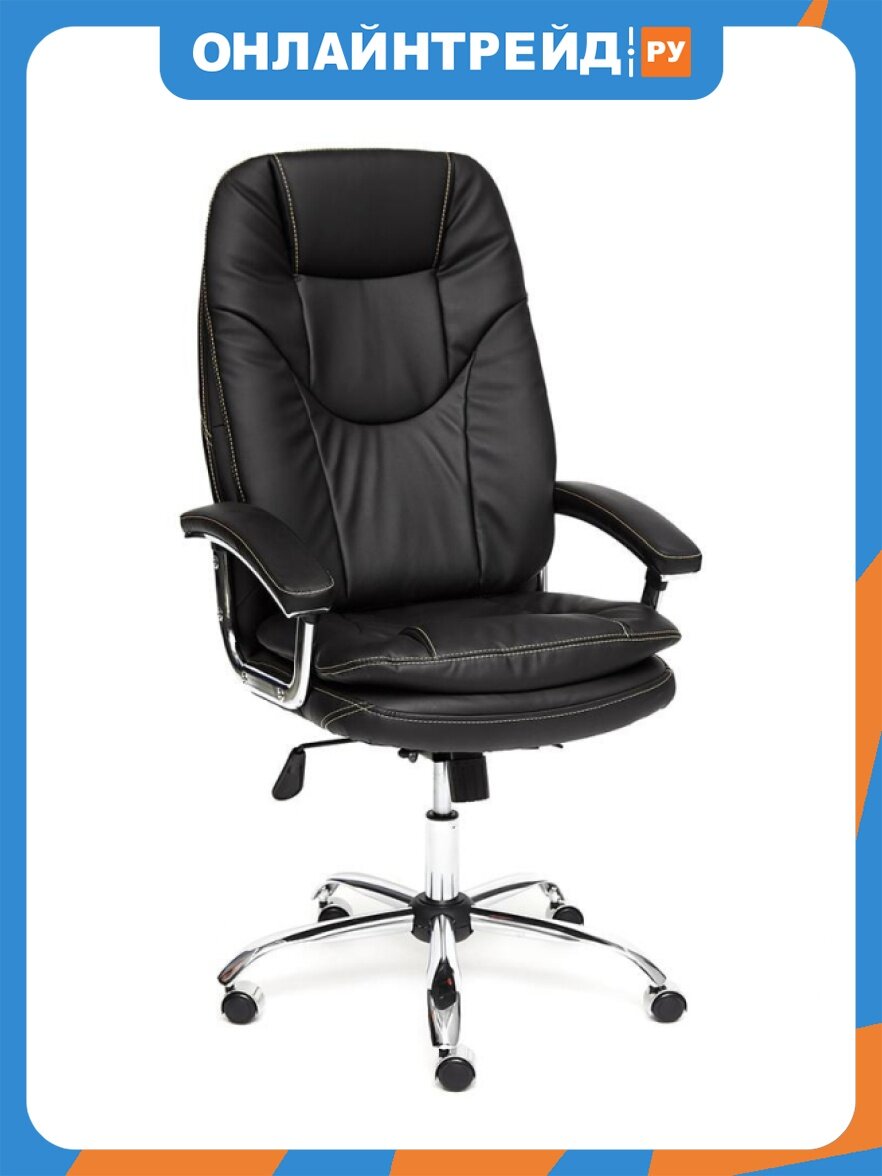 Кресло руководителя Tetchair SOFTY Lux кож/зам, черный, 36-6