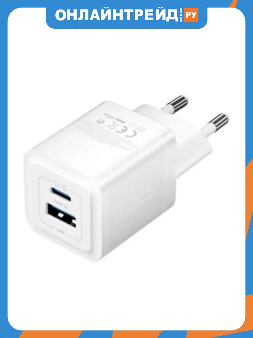 Сетевое зарядное устройство Vention на 2 порт USB С+A GaN 30W Черный (FEQW0-EU)