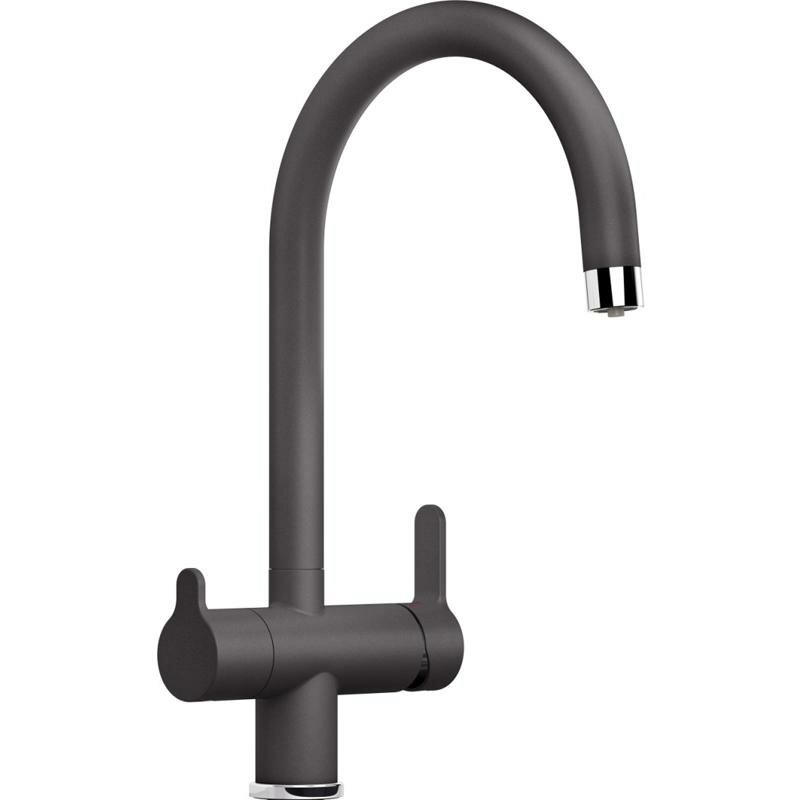 Смеситель для кухни Blanco Trima 526271 темная скала, с краном для питьевой воды, рычажный, латунь