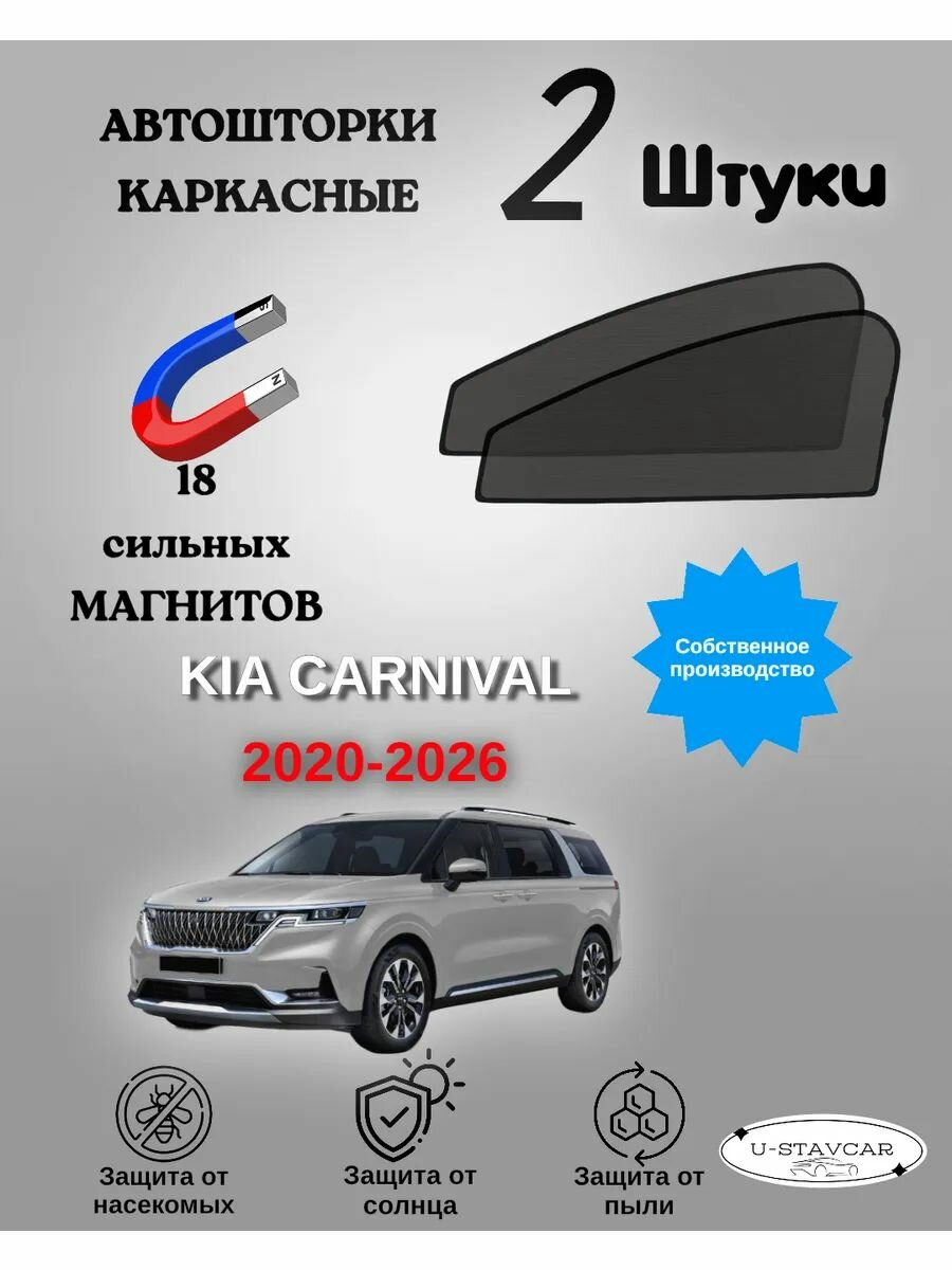 Автошторка каркасная подходит для Kia Carnival 2020-2025