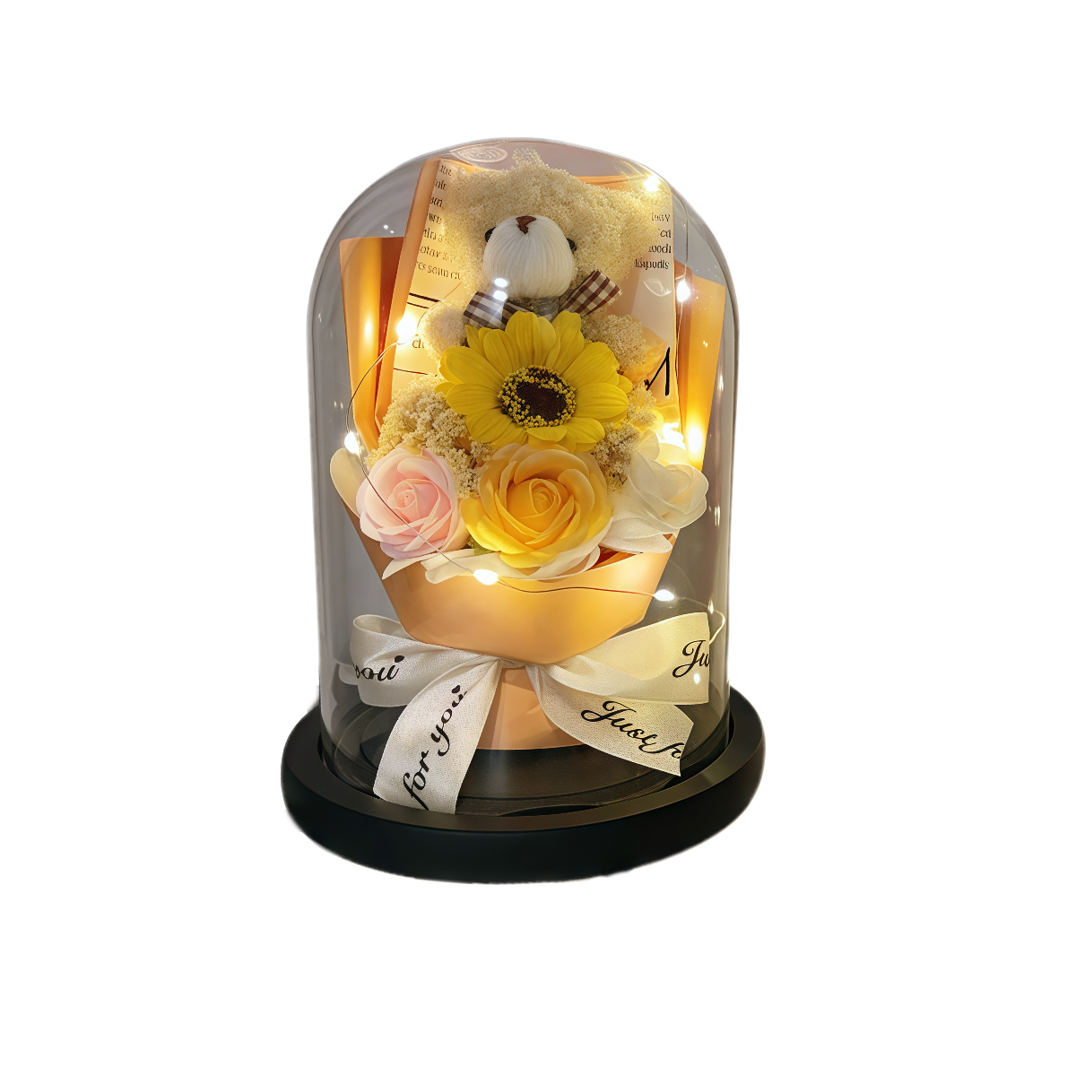 Теплый медведь с букетом унисекс Brangdy Sunflower Bear Design