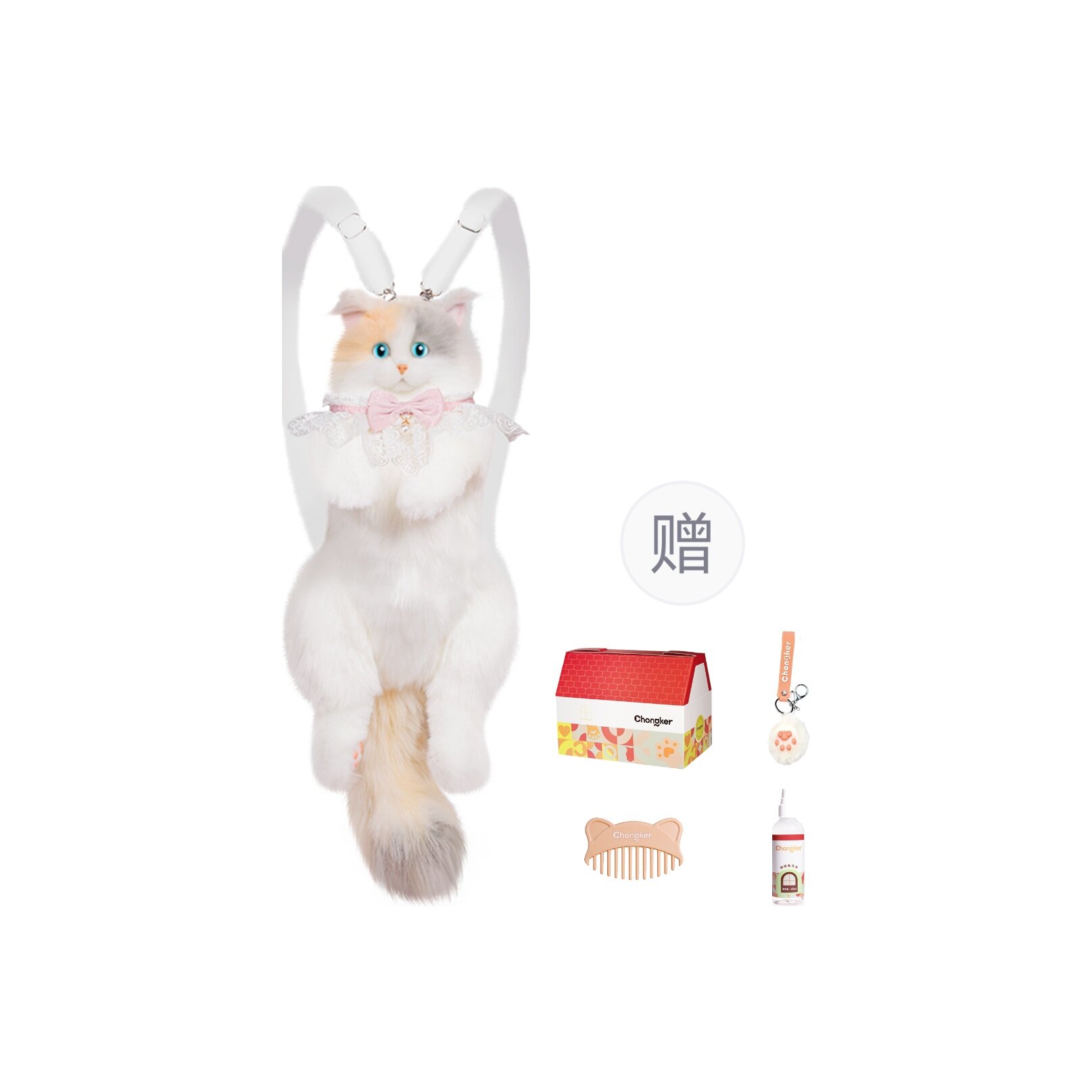 Рюкзак унисекс Chongker Light Three Flower Cat Backpack - Pink Pearl Girl Scarf Style