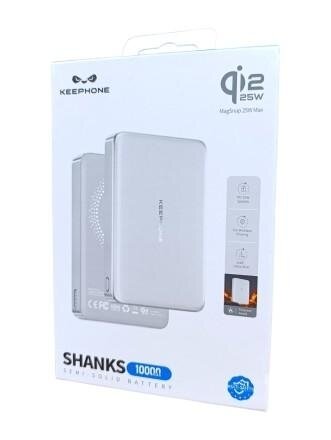 Магнитный Powerbank Keephone Shanks 10000mAh Qi2 25W, белый