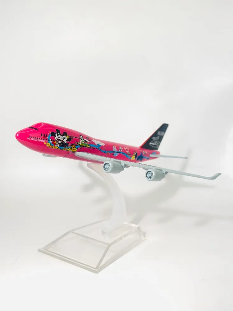 Сборная модель самолета JAL Dream Express, масштаб 1/500, металл, 16 см, малиновый — фото 1