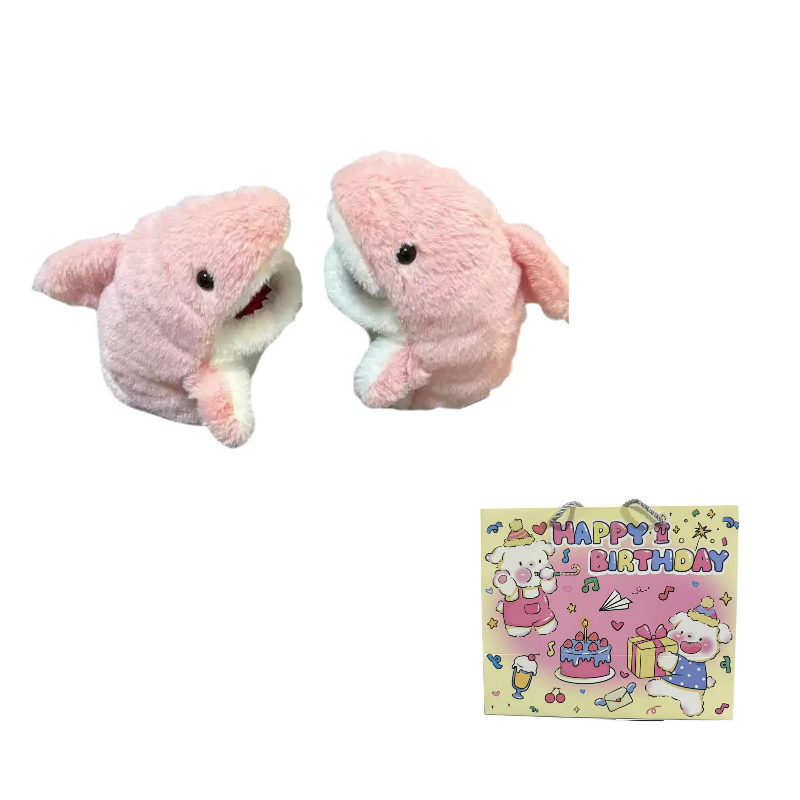 Плюшевая кукла унисекс MIANHUIYI, Pink Shark Hand Puppet[Movable Mouth]2 Pack, 22 CM EU